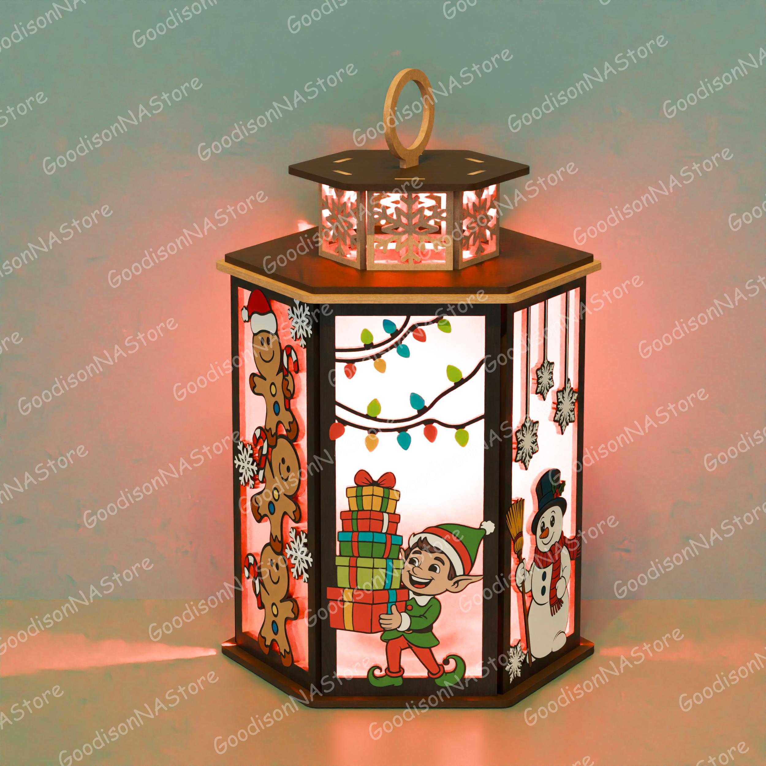 Christmas Lantern SVG Bundle, 3D Layered Holiday Lantern, Gingerbread ...