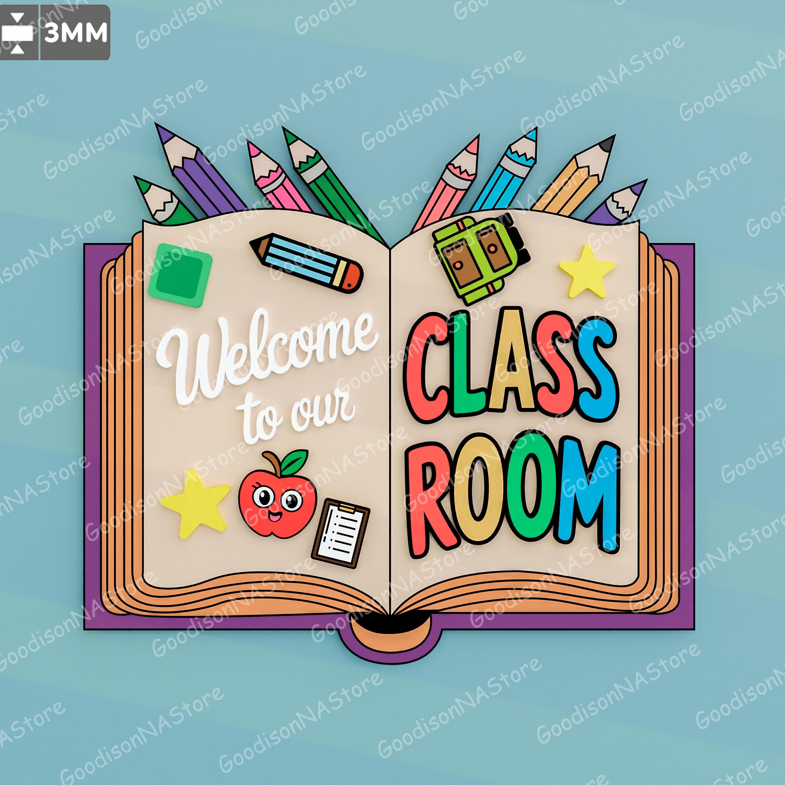 Personalized Teacher Door Sign Laser Cut File | Welcome to Our ...