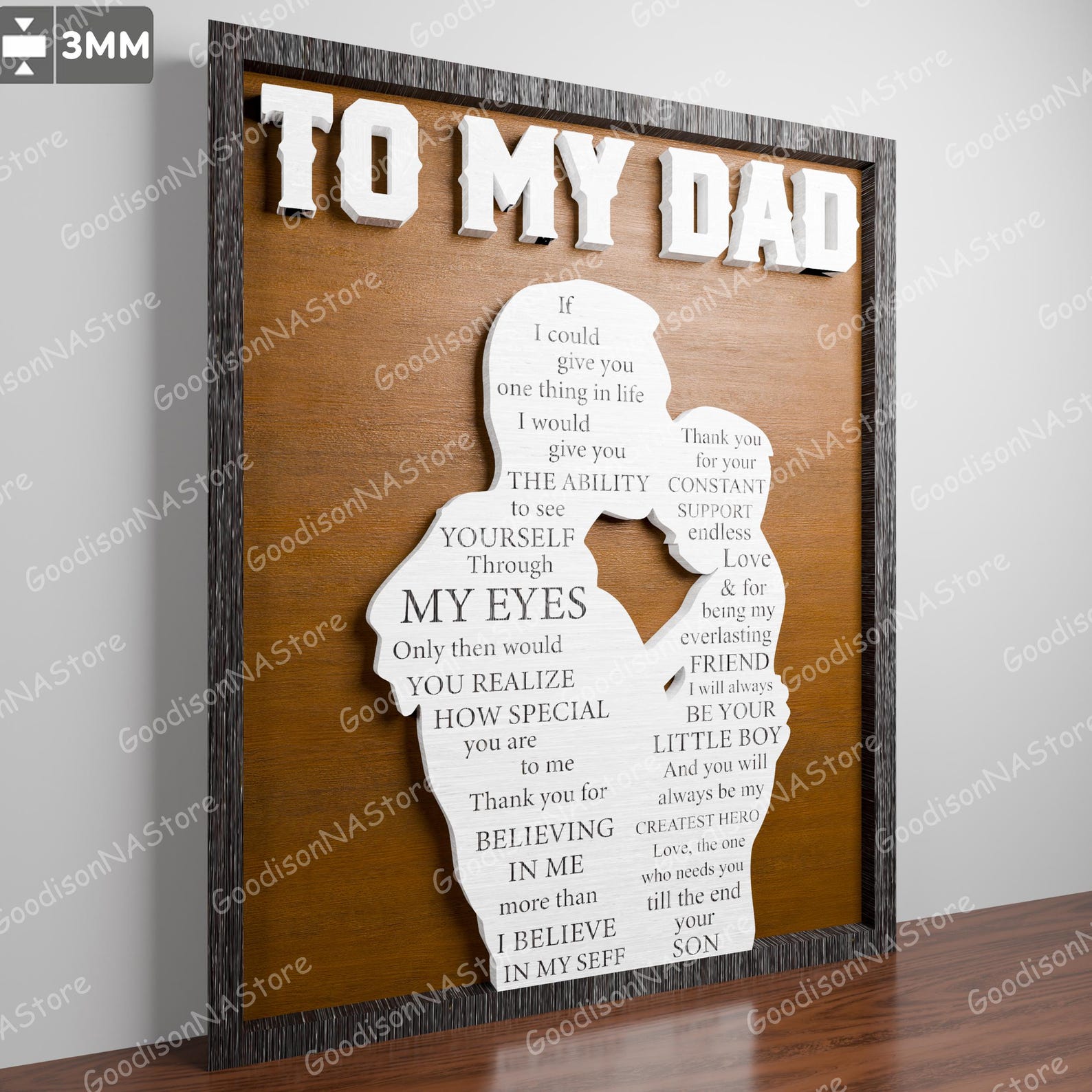To My Dad Sign From Daughter or Son, Father’s Day Gift With Heartfelt ...