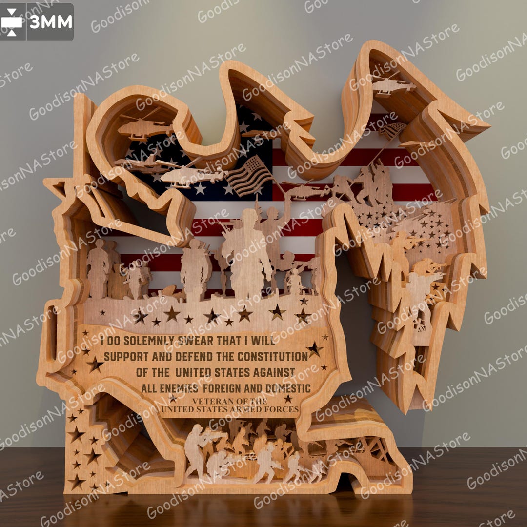 Veteran Memorial Multilayer SVG, American Army Multilayers Svg ...