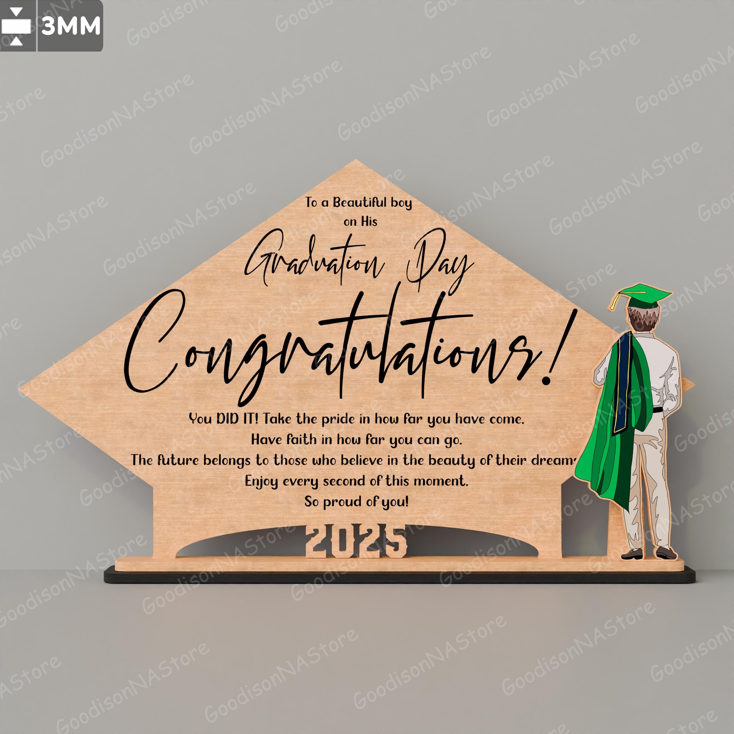 Graduation Day Sign SVG Bundle | Boy and Girl Congrats Standee 2025 ...