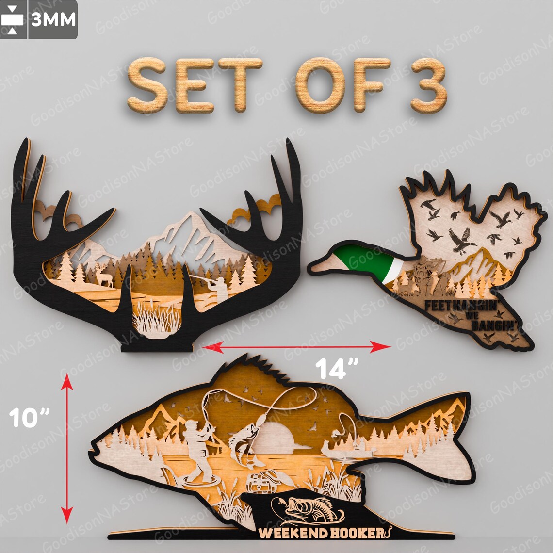 Hunting Scene Multilayers Laser Cut File | Fishing Dad Hunting Dad ...