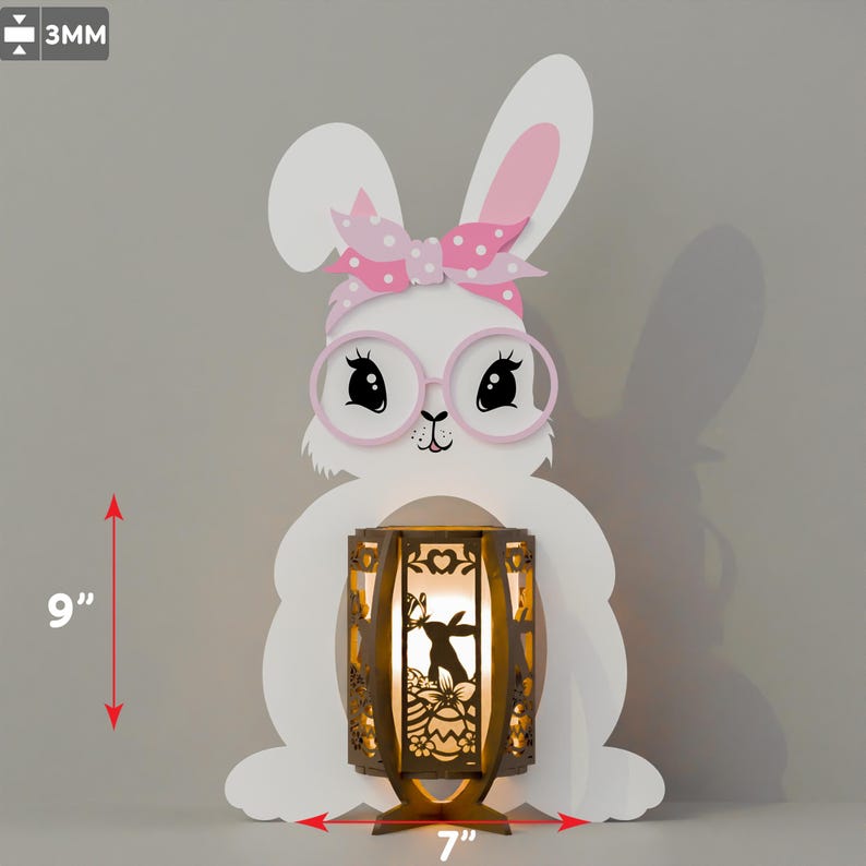 Pack 4 Easter Lantern Laser Cut File | Easter Lamp Candle Holder Happy ...