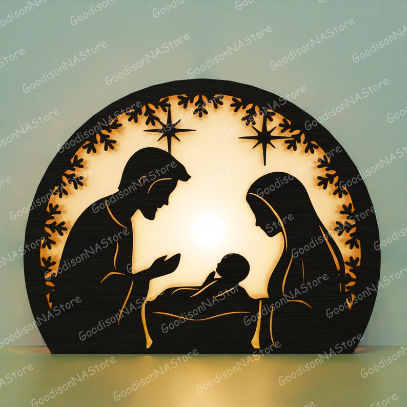 Christmas Nativity Lantern, Holy Night Nativity Scene Light, Religious ...