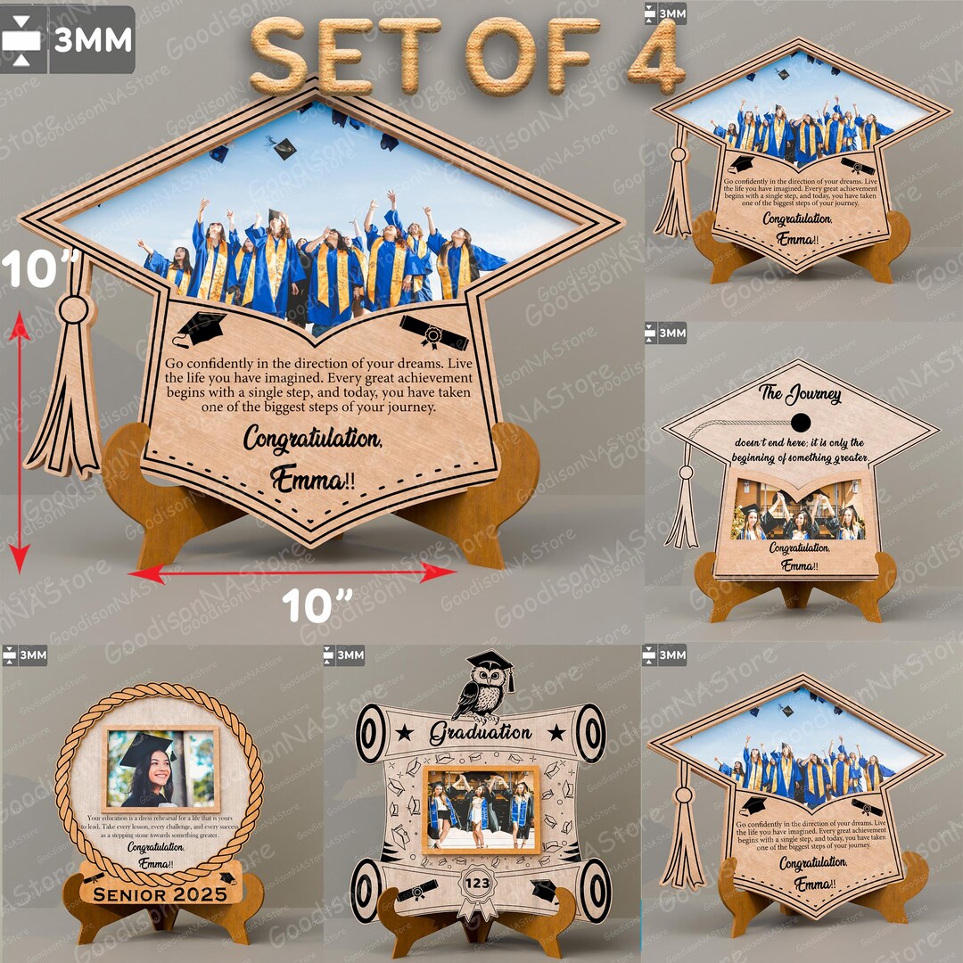 Personalized Graduation Photo Frame Sign Laser Cut File | Graduation ...