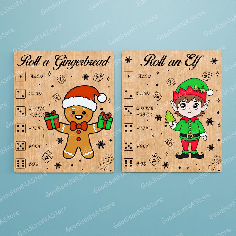 Roll A Christmas Game SVG Bundle, Roll A Santa Elf Reindeer Penguin ...