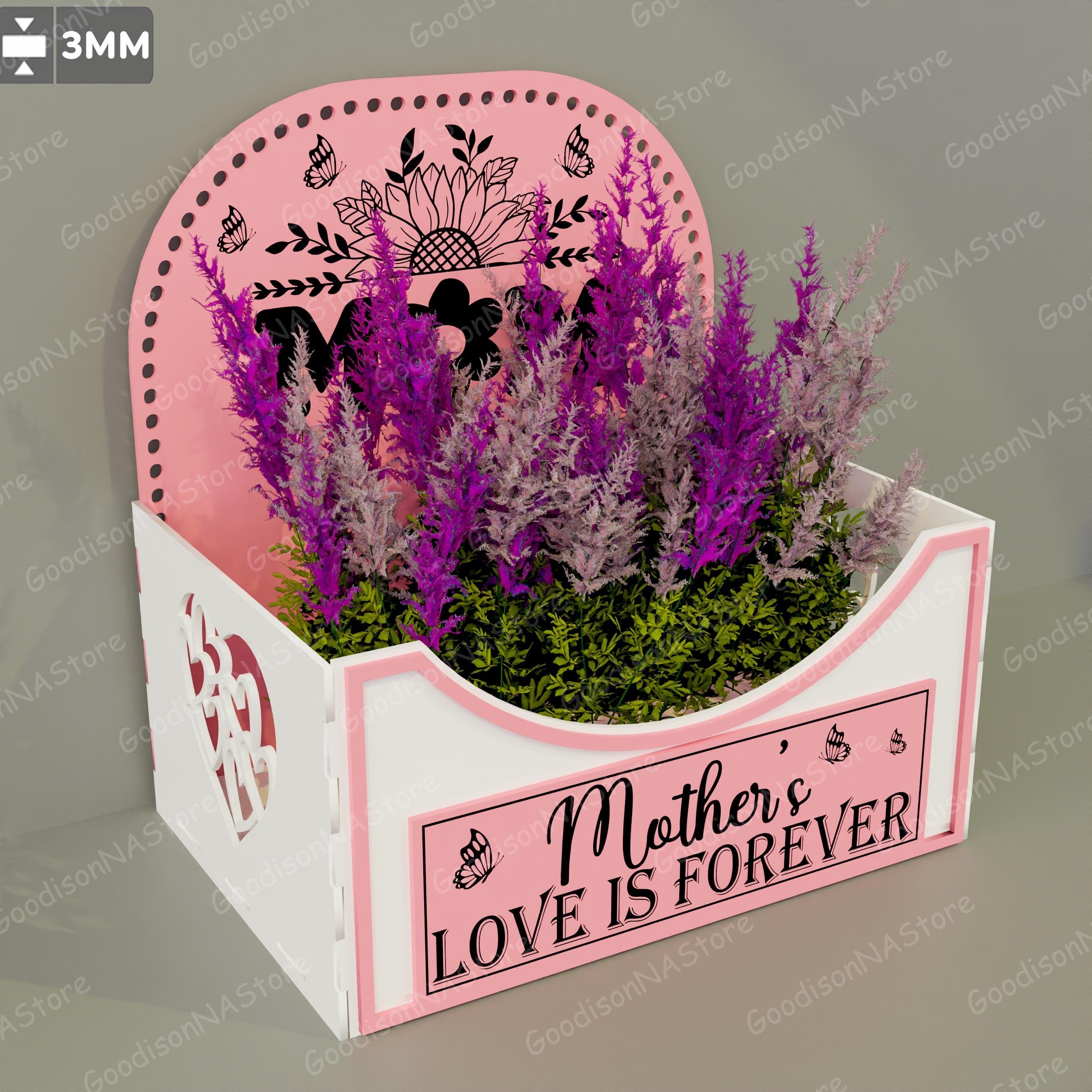 Mother’s Day 3D Flower Box SVG Bundle – Layered Laser Cut Floral Basket ...