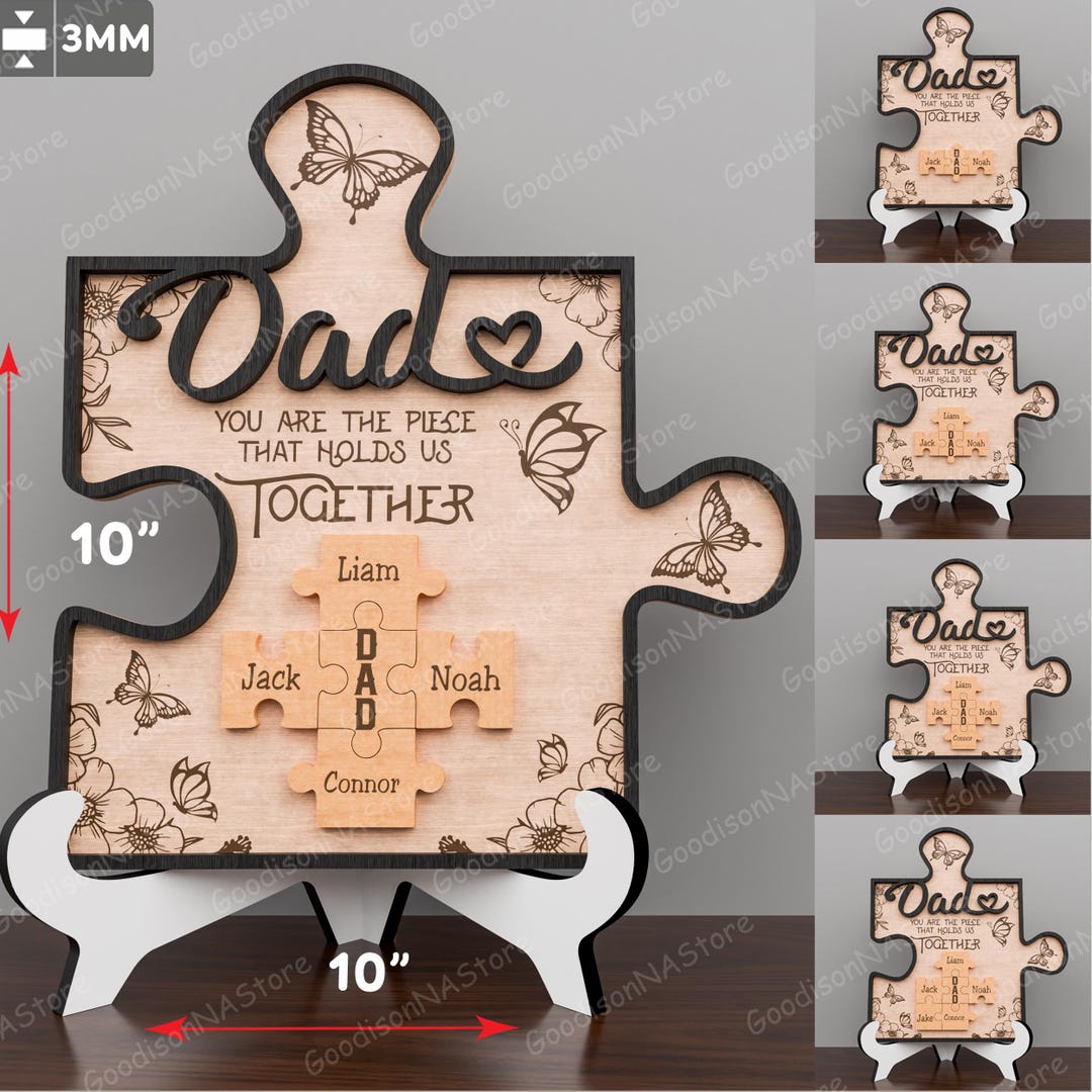 Personalized Father's Day Puzzle Sign Laser Cut File| Dad You Are the ...