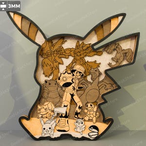 Pika Anime Multilayers Laser Cut File | Cartoon Characters Multilayers ...
