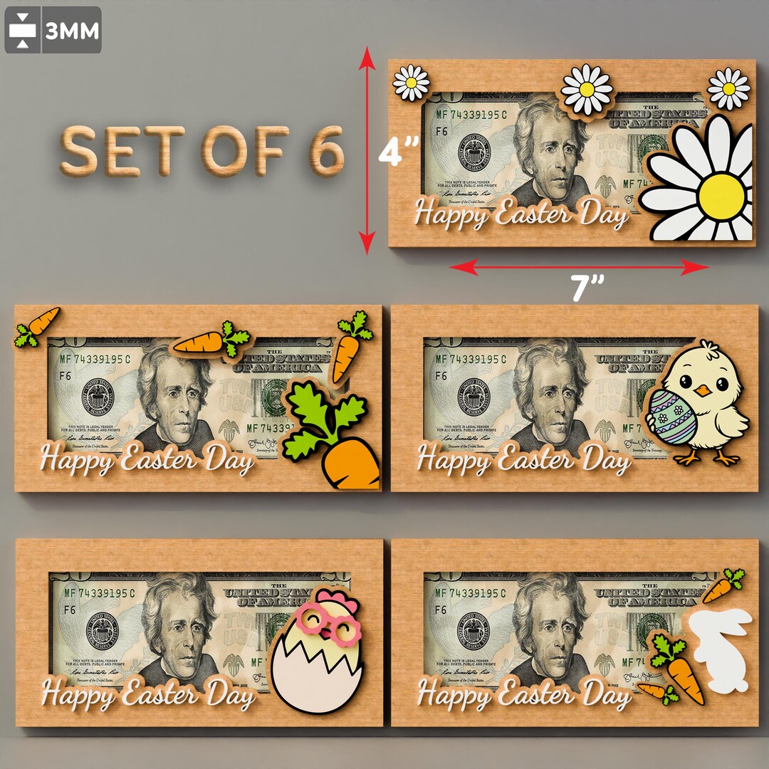 Easter Money Holder Laser Cut File | Easter Bunny Money Gift Easter ...