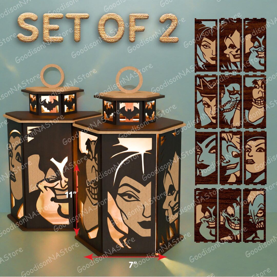 Halloween Villain Lantern, Spooky Shadow Box Decor, Creepy Character ...