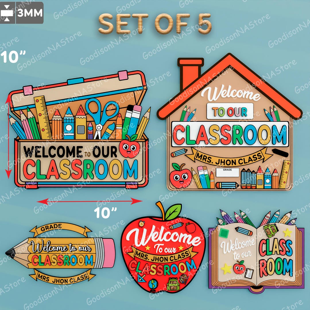 Personalized Teacher Door Sign Laser Cut File | Welcome to Our ...