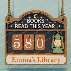 Books Read This Year Tracker Svg, Personalized Reading Tracker Sign ...