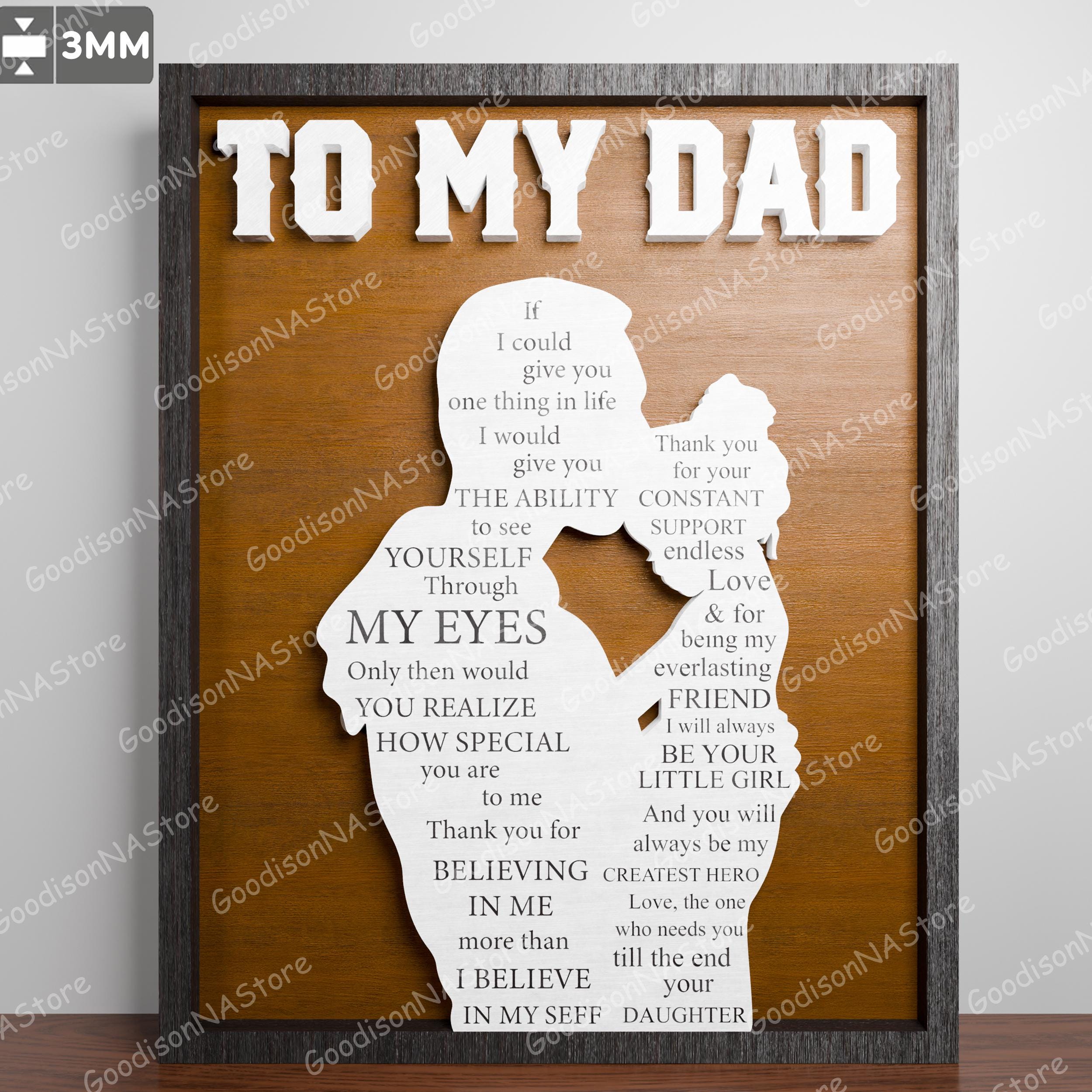 To My Dad Sign From Daughter or Son, Father’s Day Gift With Heartfelt ...
