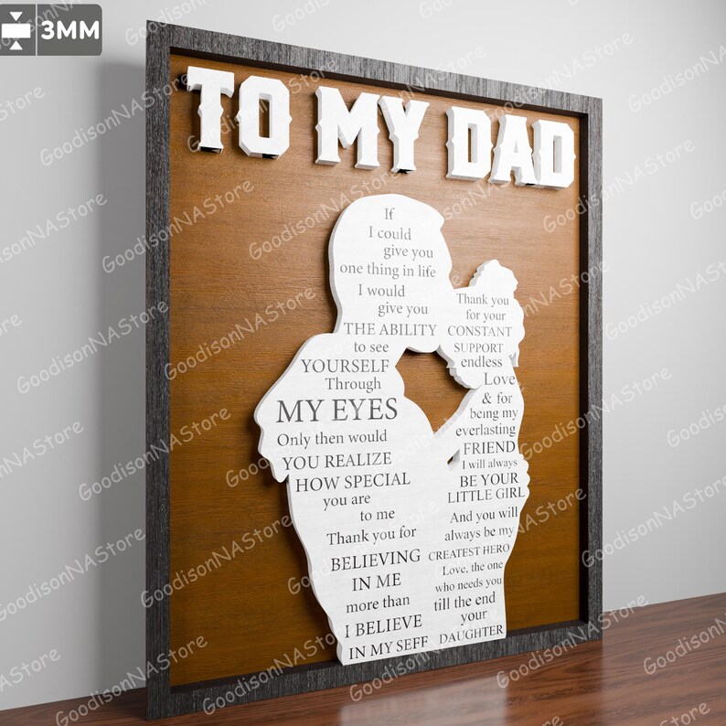 To My Dad Sign From Daughter or Son, Father’s Day Gift With Heartfelt ...