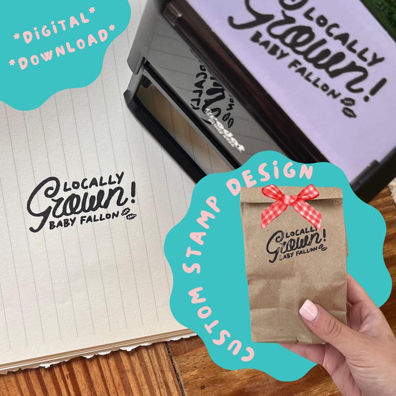 Locally Grown Baby Shower Stamp: Farmers Market Favor Design (digital ...