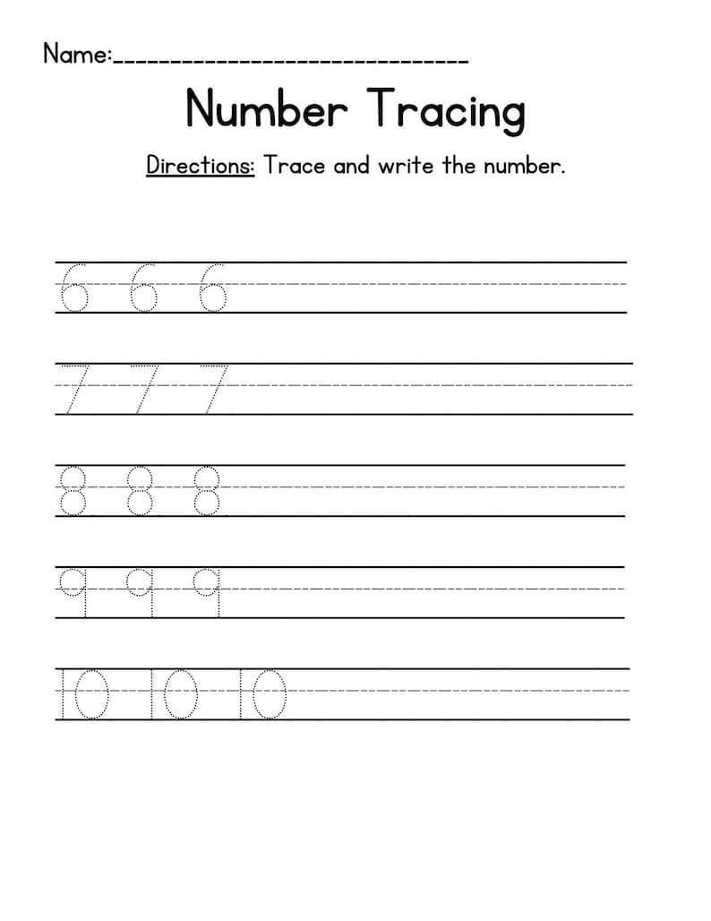 Pre-k Number Packet, Pre-k Numbers 6-10, Pre-k Counting Worksheet, Pre ...