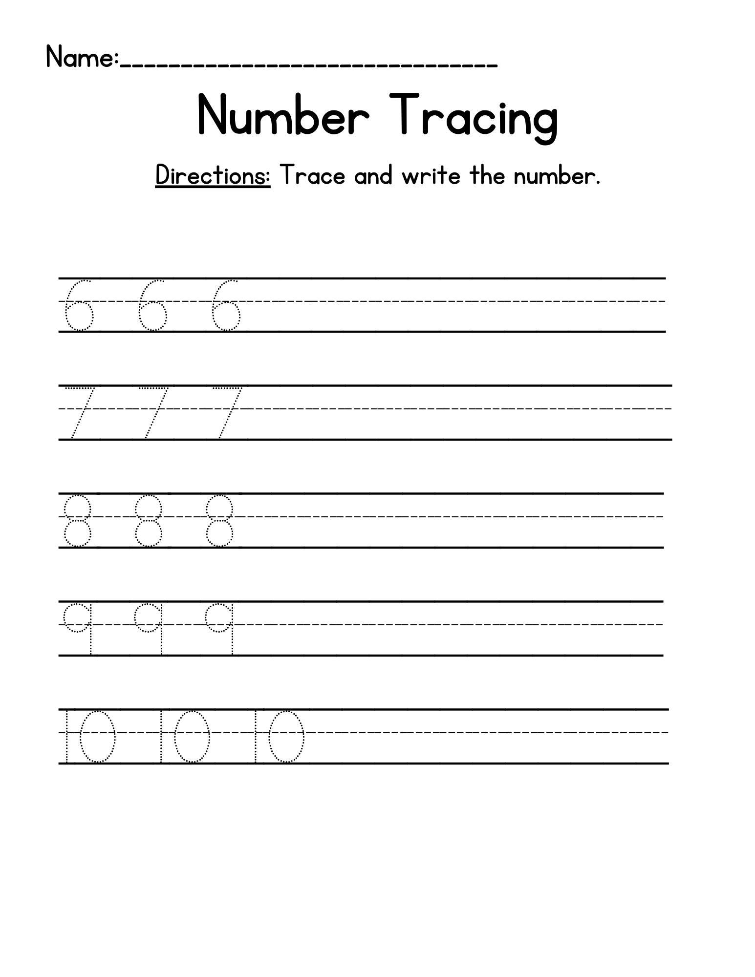 Pre-k Number Packet, Pre-k Numbers 6-10, Pre-k Counting Worksheet, Pre ...