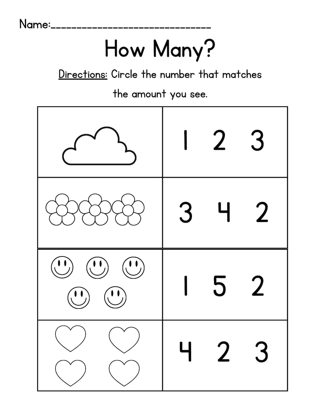 Prek Number Packet, Prek Numbers 1-5, Prek Counting Worksheet, Pre-k ...