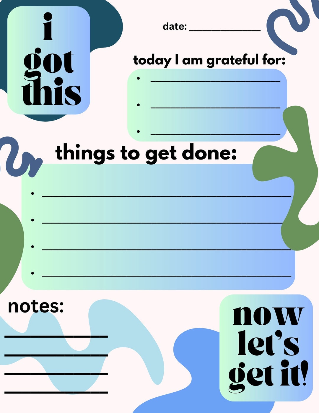 Printable to Do List, Groovy Todo List, Trendy Todo List, Organization ...
