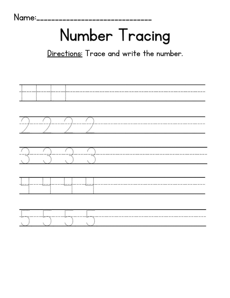 Prek Number Packet, Prek Numbers 1-5, Prek Counting Worksheet, Pre-k ...
