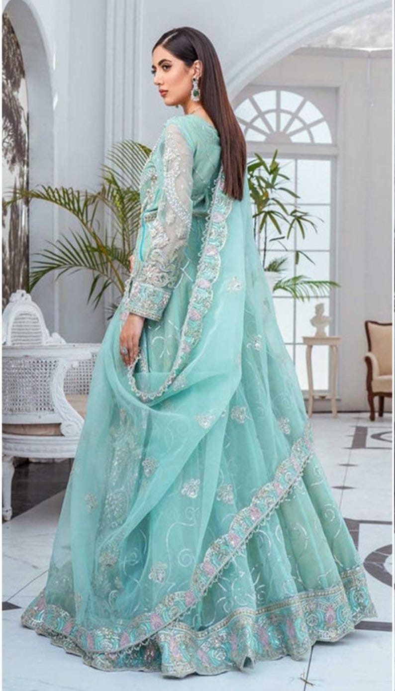 Pakistani Indian Wedding Bridal Maxi Dress Walima Nikkah Suit ...