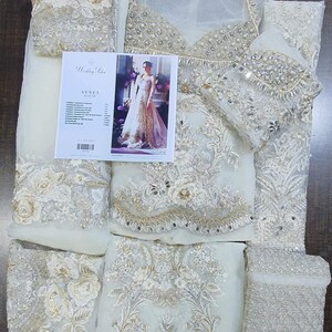 White Pakistani Bridal Dress Wedding Indian Embroidery Clothes Walima ...