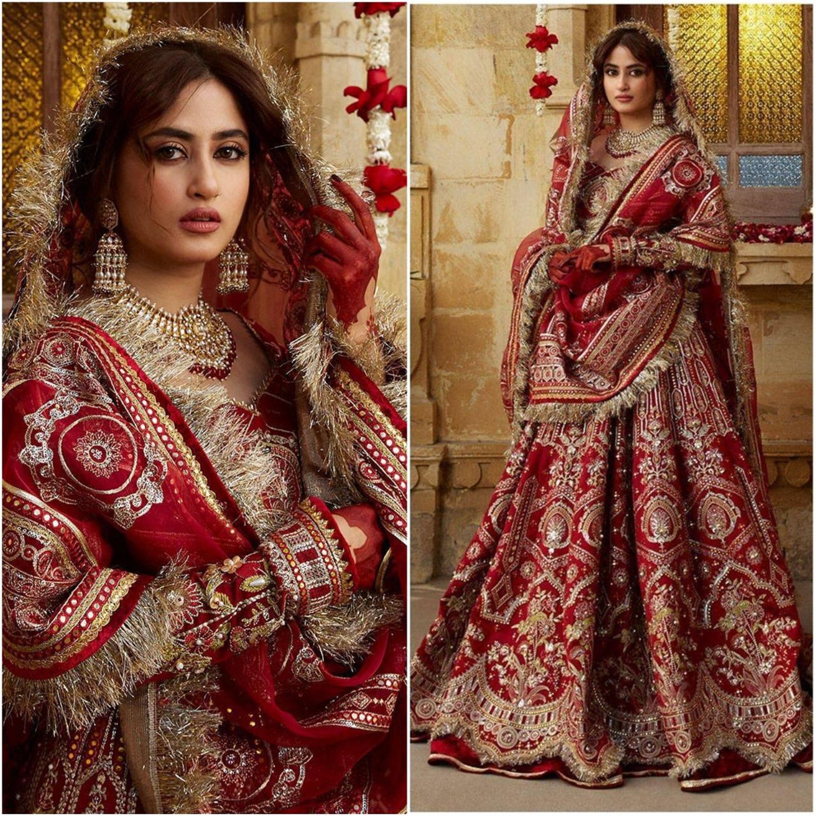 Red Lehenga Pakistani Wedding Dresses Barat Nikkah Suit Indian ...