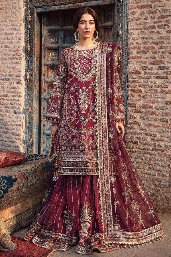 Pakistani Indian Wedding Dress Plum Mehndi Wear Suit Organza Handmade ...