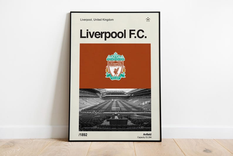 Liverpool Poster | Anfield Stadium Football Poster | Stadium Poster ...