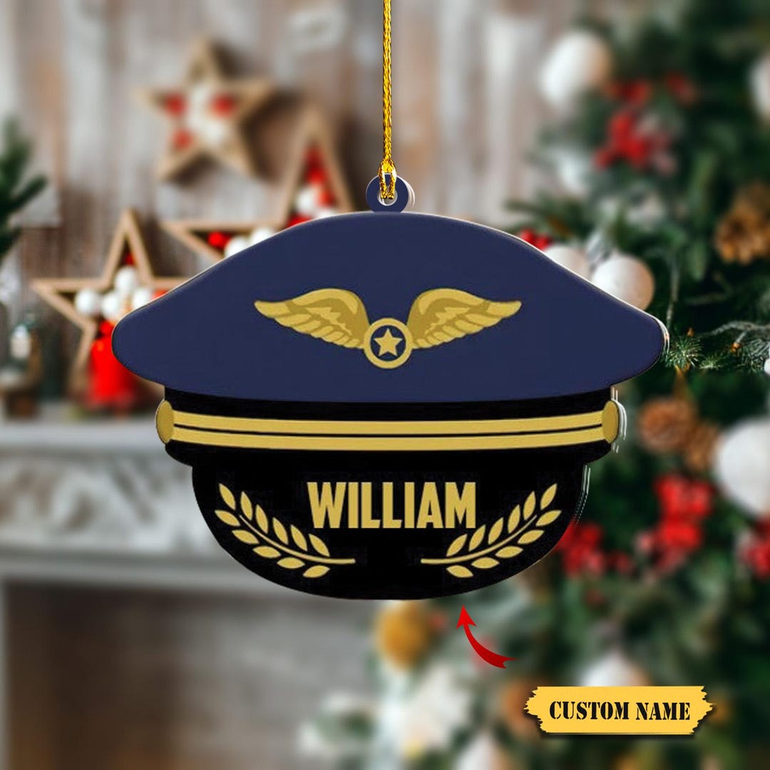 Captain Pilot Hat Custom Shaped Acrylic Ornament 2D for Pilot ,pilot ...