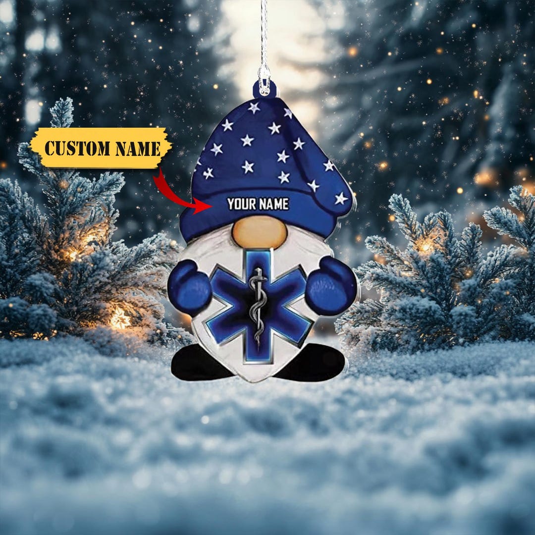Personalized EMS EMT Paramedic Christmas Ornament 2D 2024, Custom Ems ...