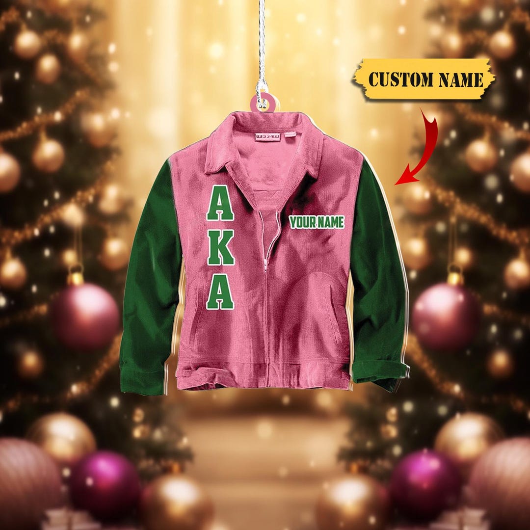AKA Ornament Acrylic Gift for AKA, AKA Pink Clothing Custom Ornament ...