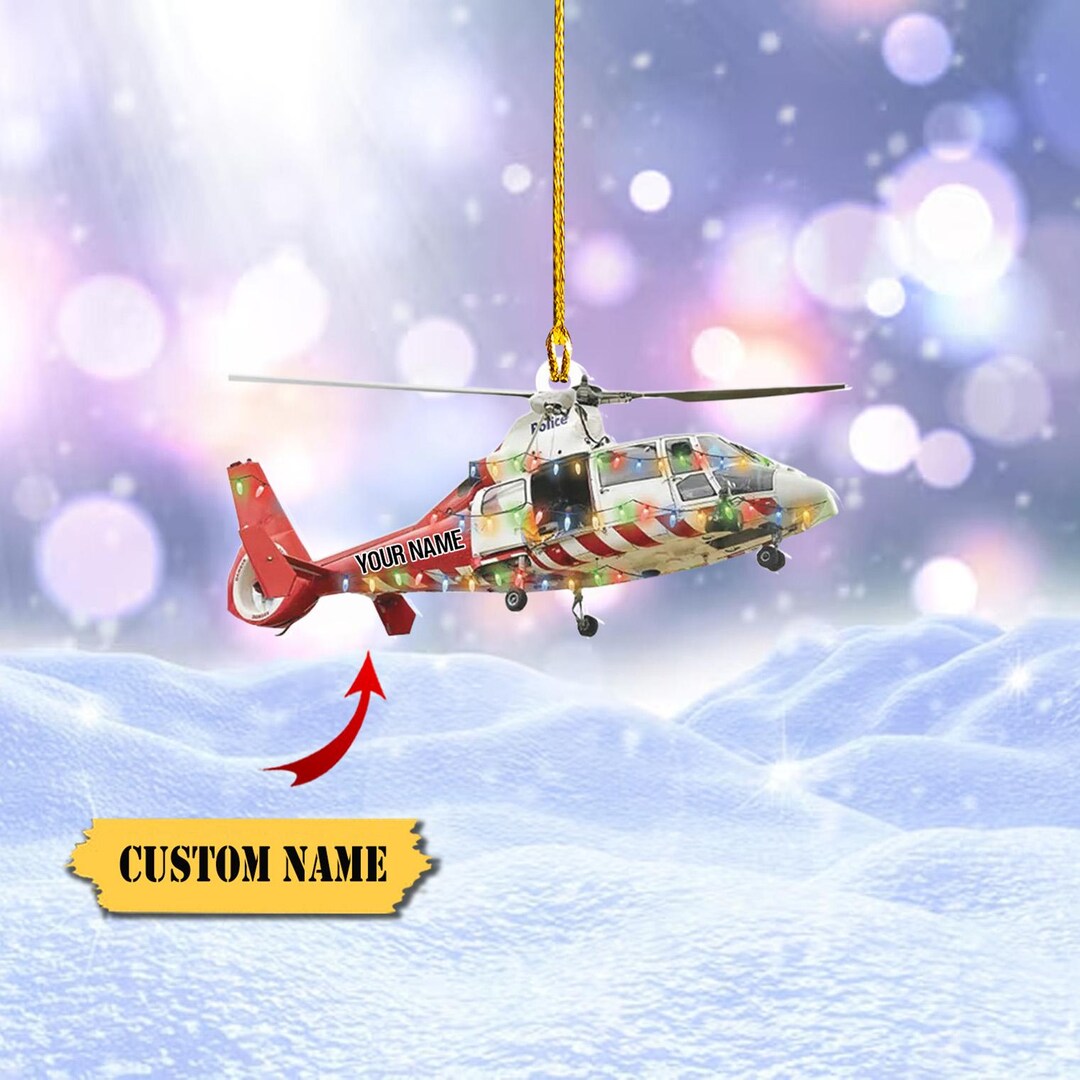 Personalized Ambulance Helicopter Ornaments Acrylic for Christmas Tree ...
