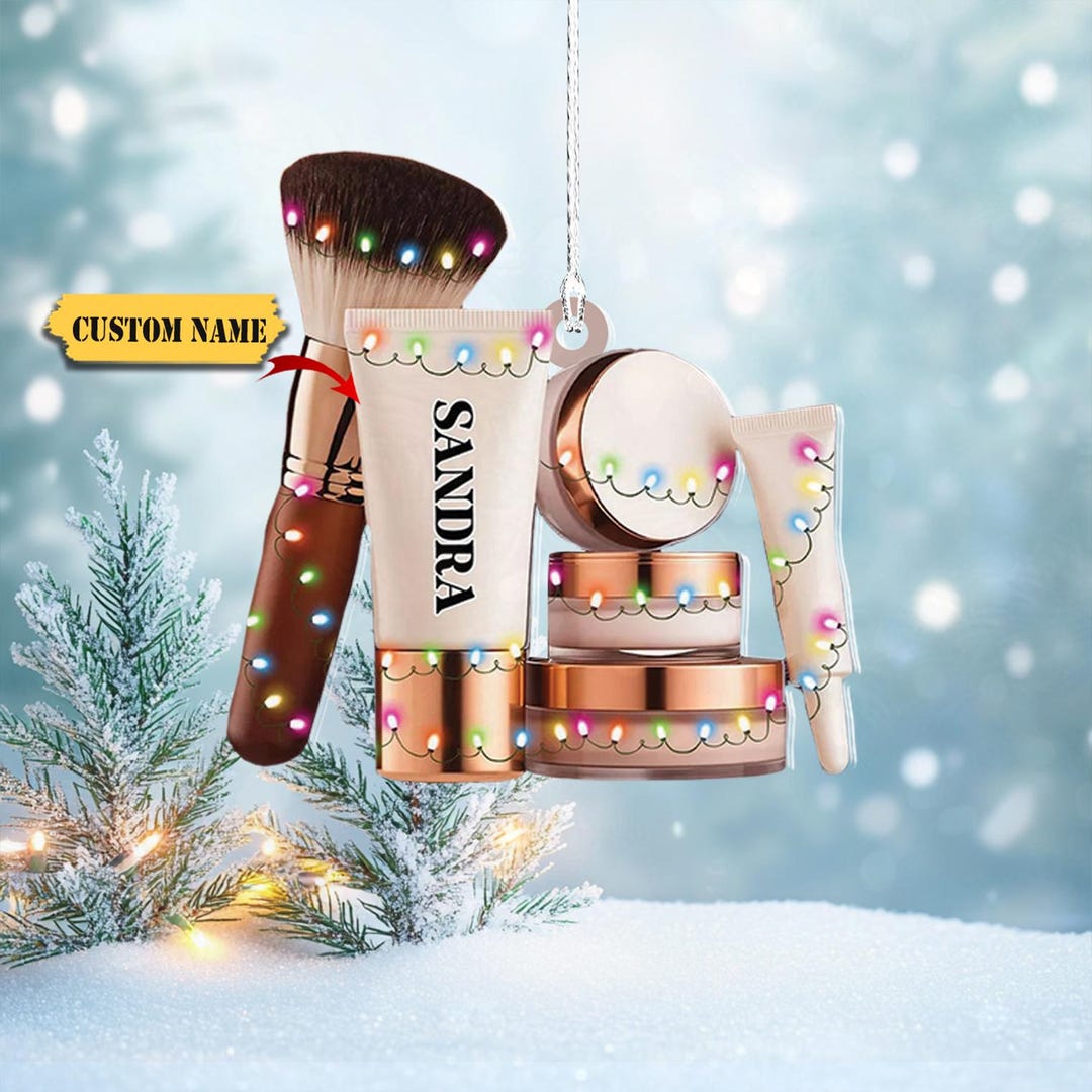 Personalized Makeup Ornaments Acrylic Christmas Tree Beauty Ornament ...