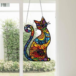 Cat Acrylic Window Hanging, Cat Wall Window Hanging Art Decoration, Cat ...