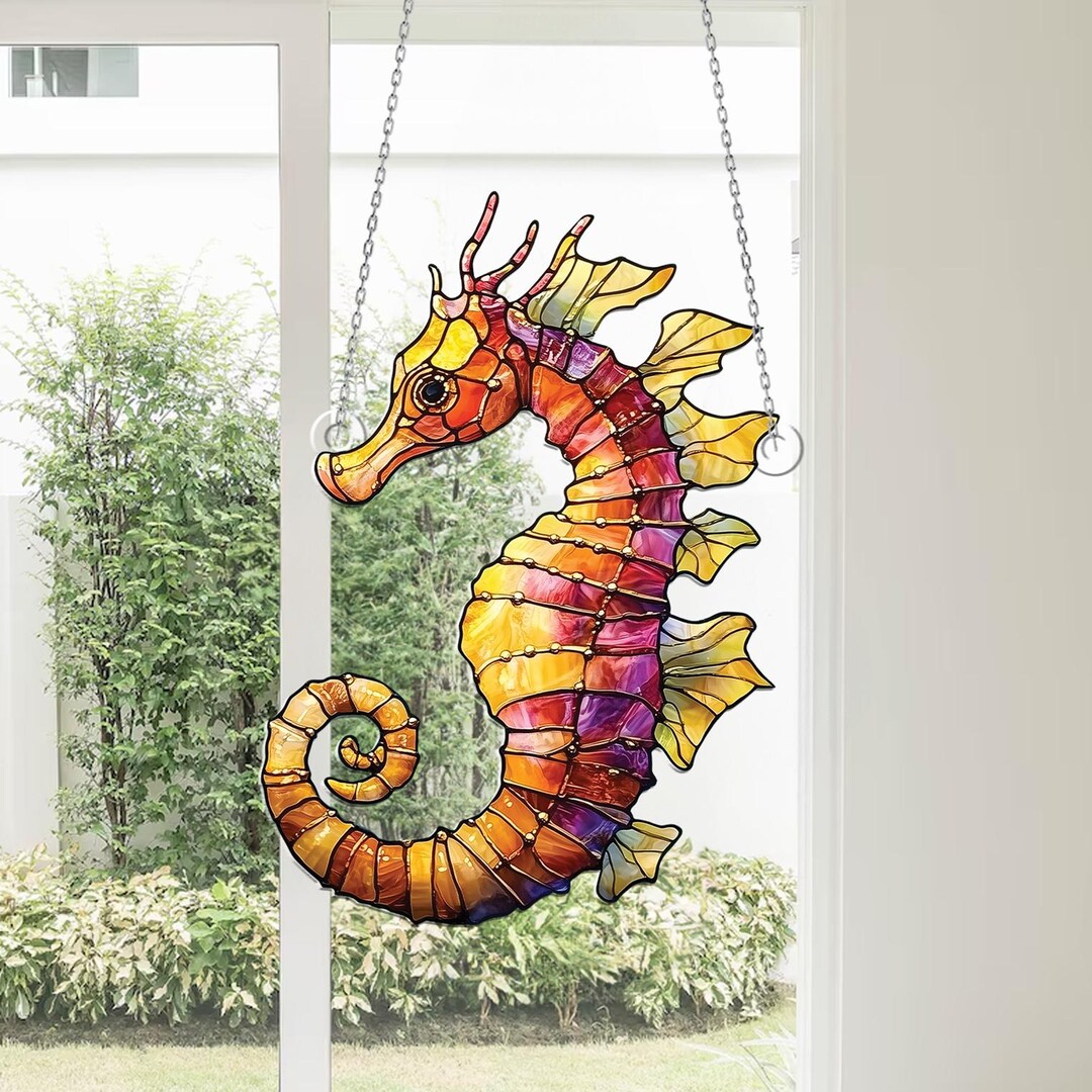 ACRYLIC Seahorse Window Hanging, Seahorse Gift, Ocean Decor, Home Decor ...