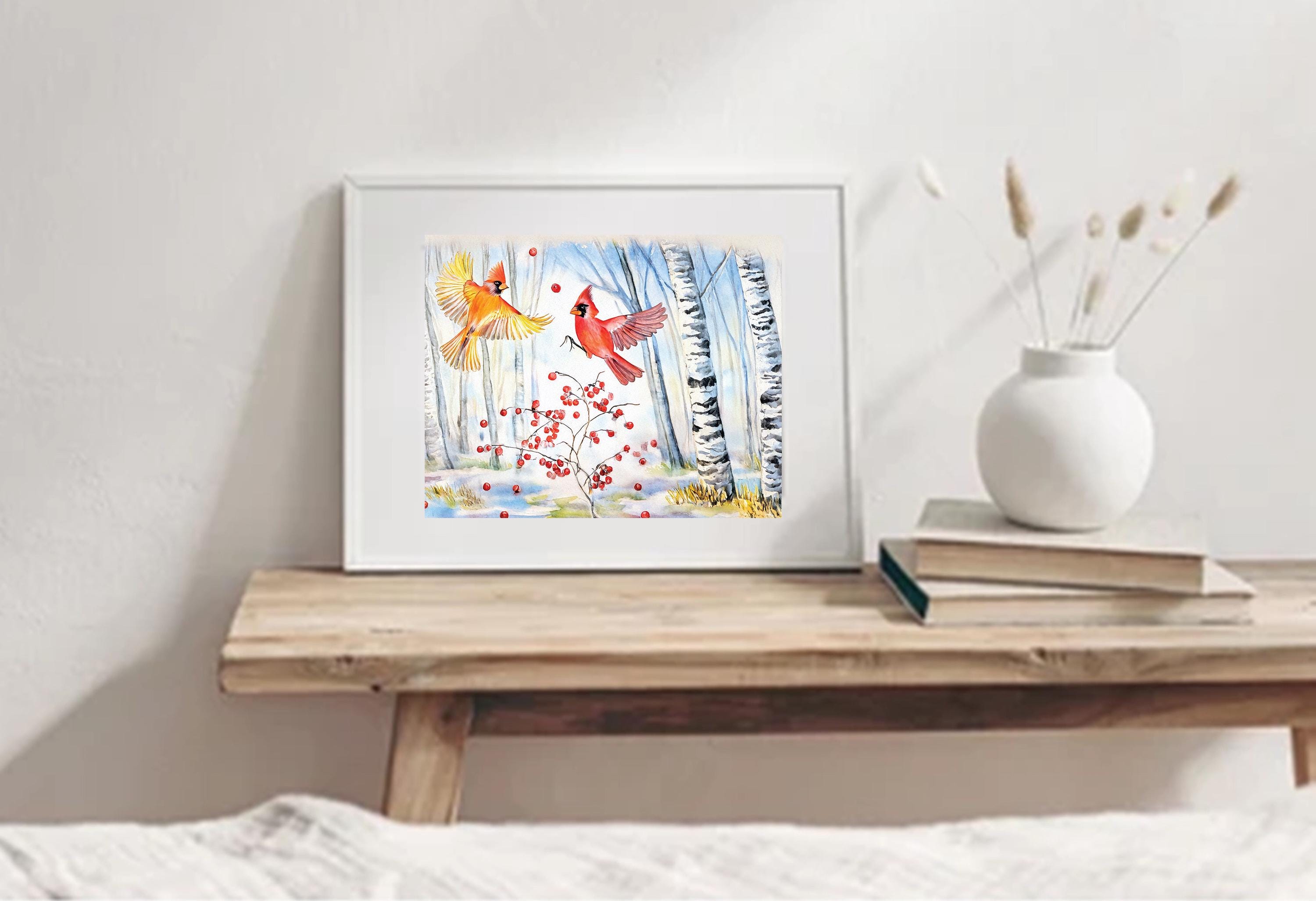 Cardinal Bird Art Set of 10 Cards,art Greeting Cards, Nature Greetings ...