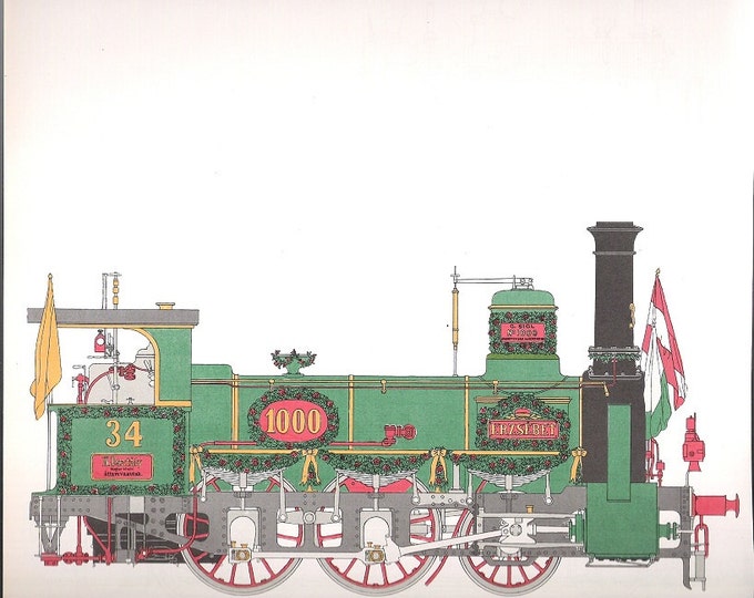 Large Double Sided Train Print in Color - Etsy