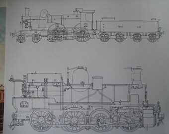 Old Double Sided Color Train Print - Etsy