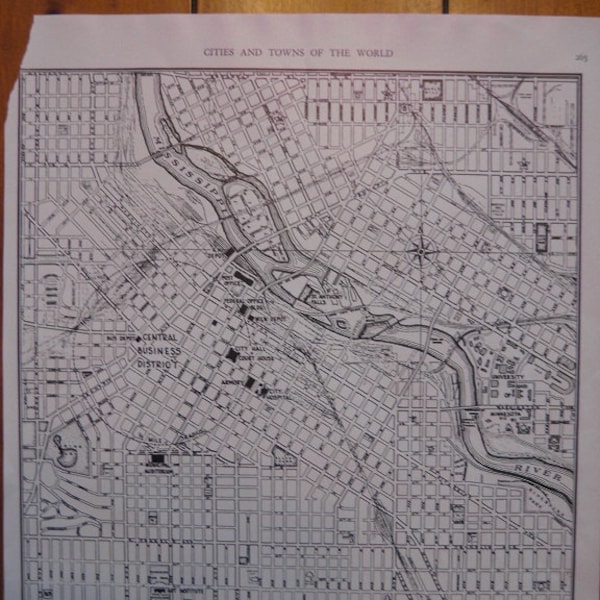 Antique Map of Minneapolis - Etsy