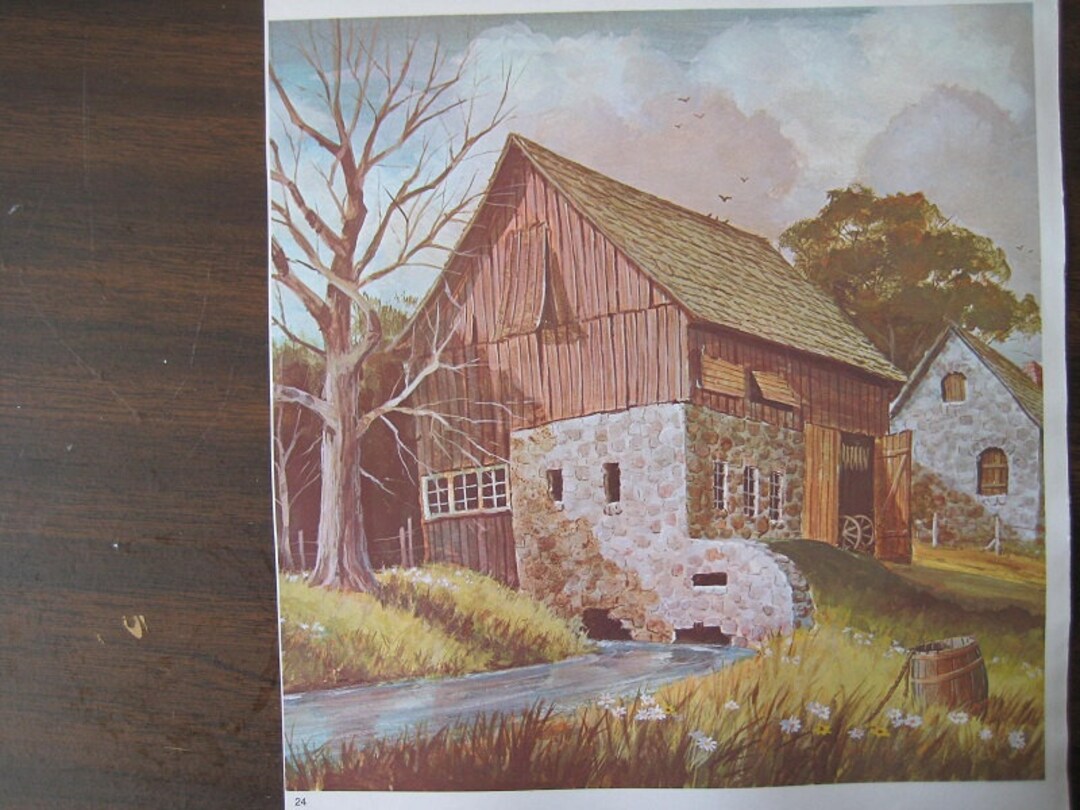 Great Old Vintage Print of Barns. - Etsy