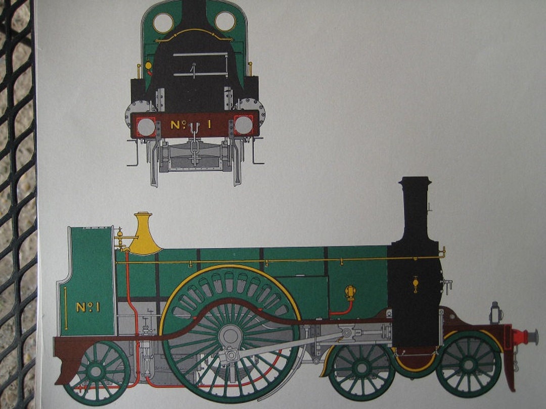 Large Double Sided Train Print in Color - Etsy