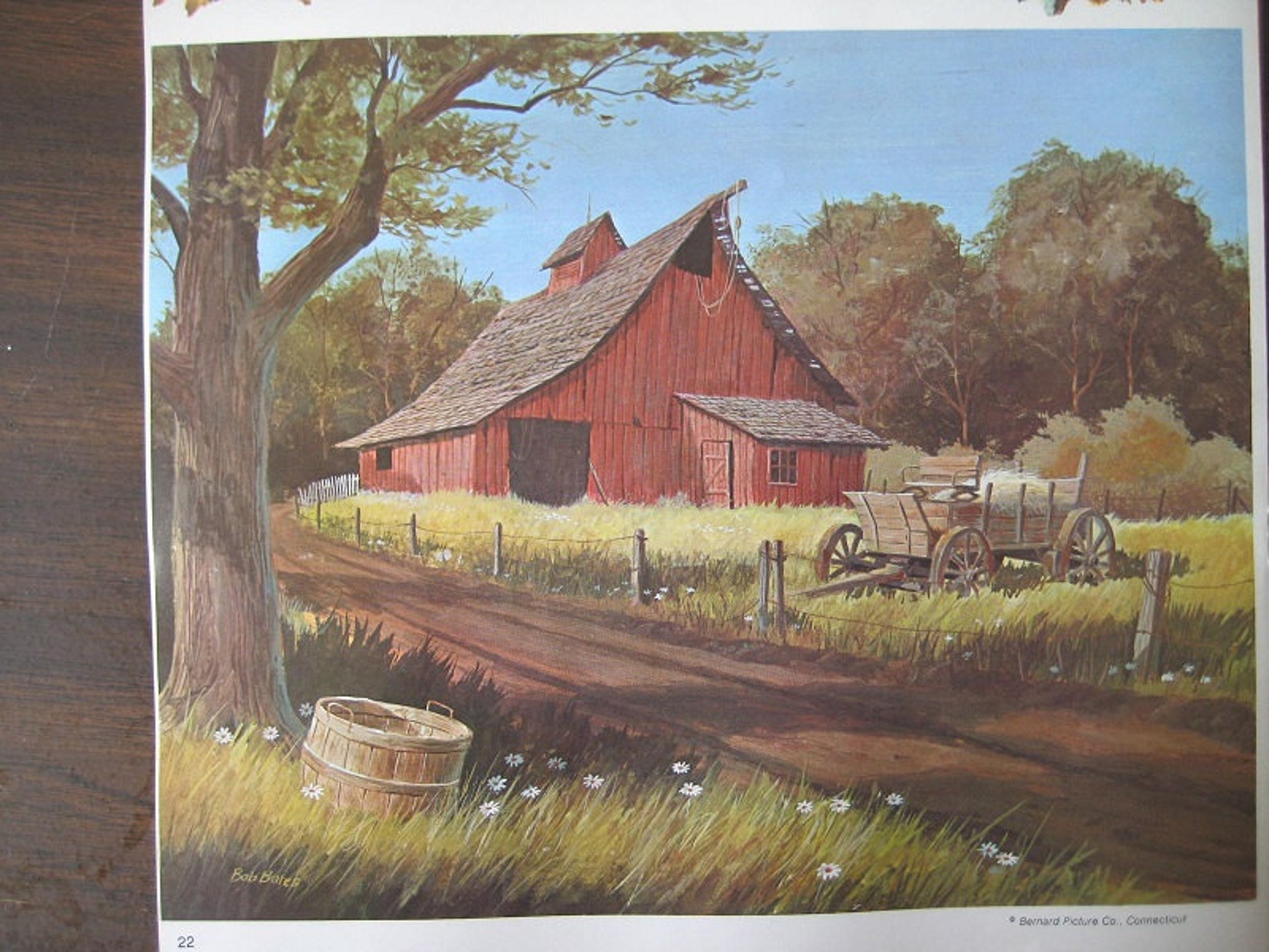 Large Vintage Print of a Country Barn. - Etsy