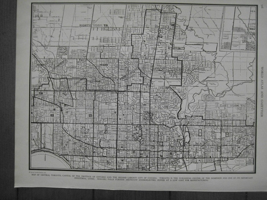 1937 City Map of Toronto Canada - Etsy