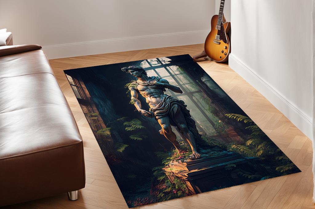 David Rug, Michelangelo Statue Rug, Abandoned Museum Rug, Artistic Rug ...