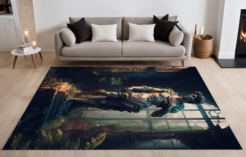 David Rug, Michelangelo Statue Rug, Abandoned Museum Rug, Artistic Rug ...