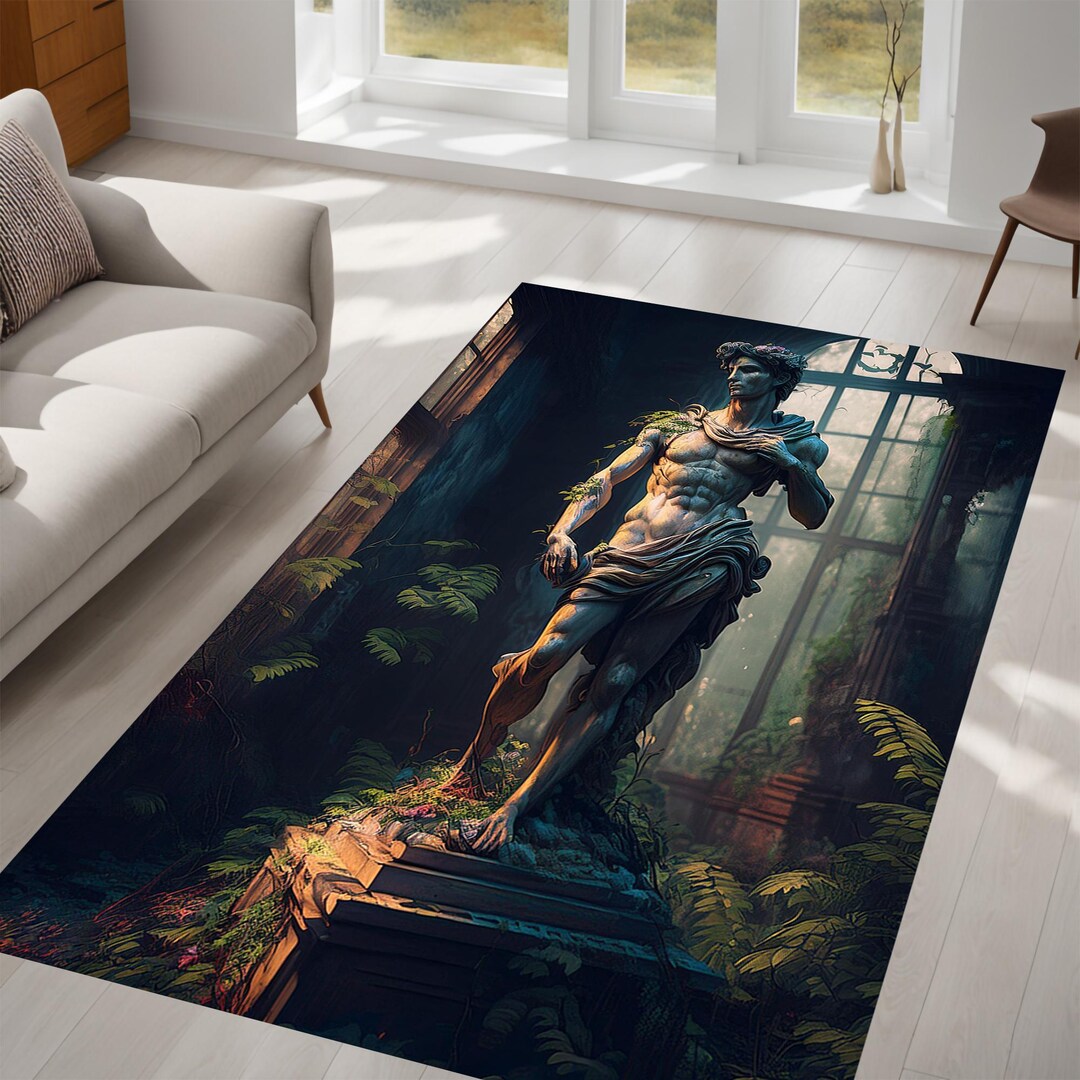 David Rug, Michelangelo Statue Rug, Abandoned Museum Rug, Artistic Rug ...