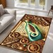 Flowing Leaf Abstract Rug, Vibrant Autumn Colors, Unique Rug, Artistic ...