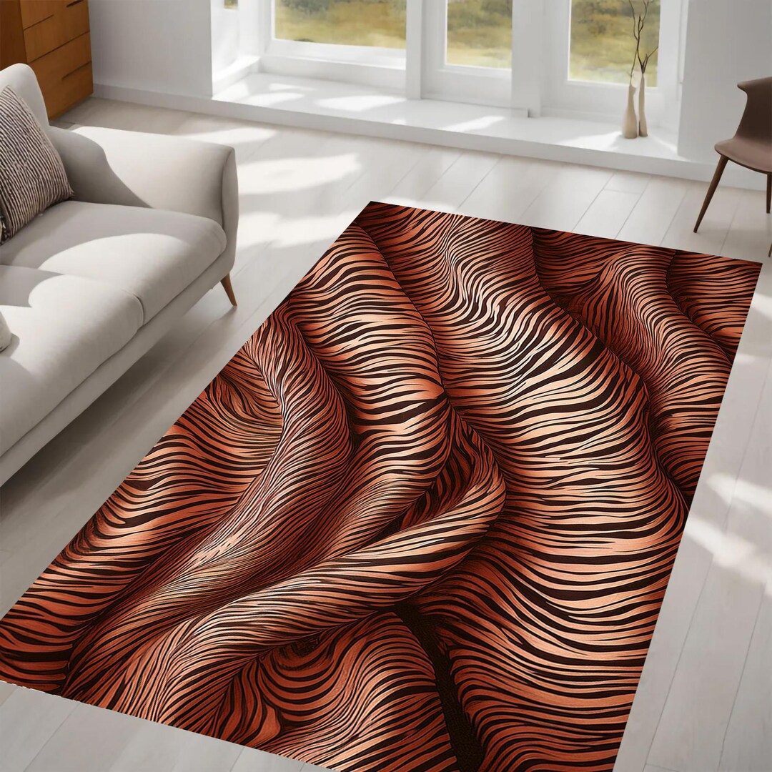 Zebra Print Rug, Modern Rug, Animal Stripes Rug, Stylish Fabric Texture ...